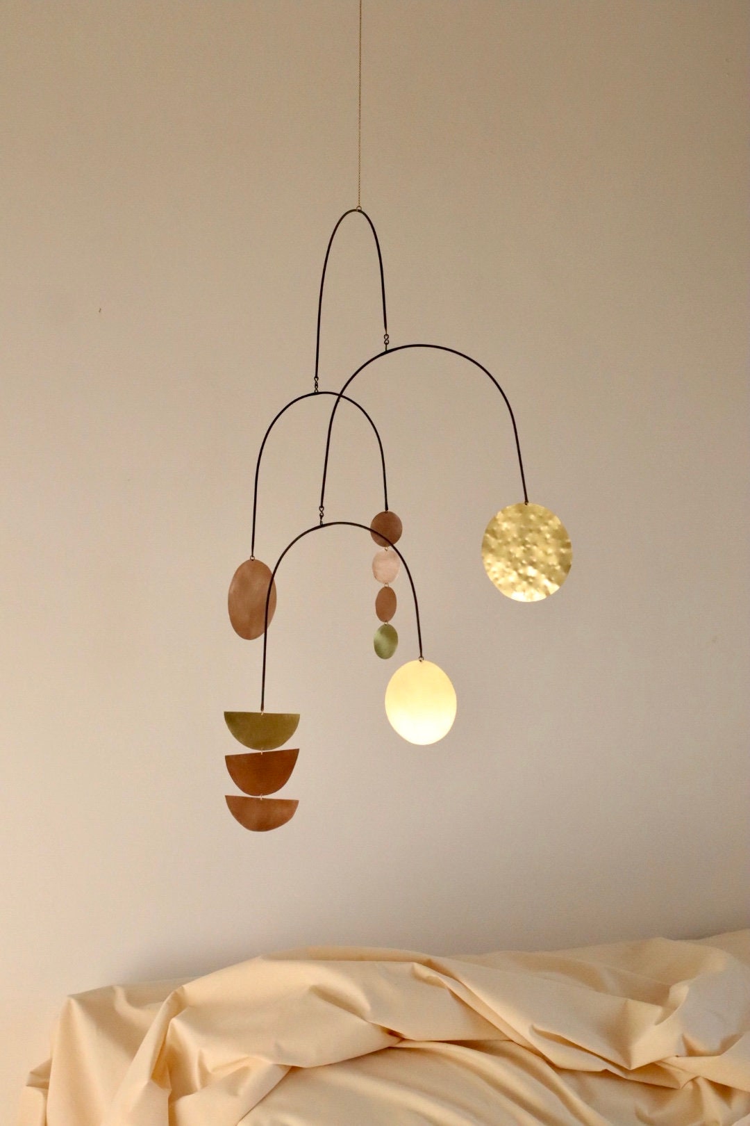Modern Kinetic Brass and Bronze Mobile for Modern Interior - Etsy
