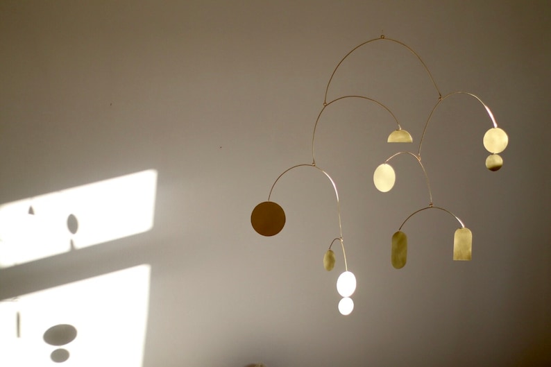 Brass Kinetic Mobile, Modern Geometric Hanging Art - Etsy