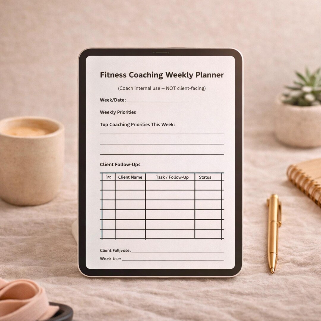 Fitness Coaching Weekly Planner | Personal Trainer Printable PDF ...