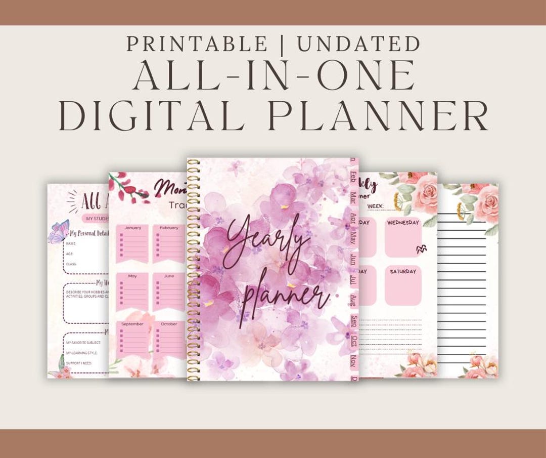 2026 Digital Planner | Undated Yearly, Monthly, Weekly Tracker (canva ...
