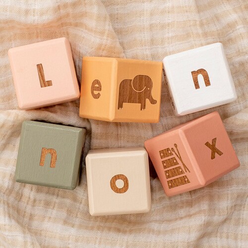 Wooden Letter Blocks / Baby Name Blocks - Etsy