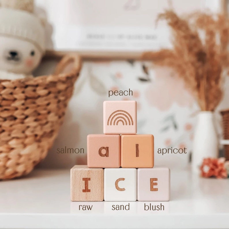 Wooden Letter Blocks / Baby Name Blocks / New Baby Gift - Etsy