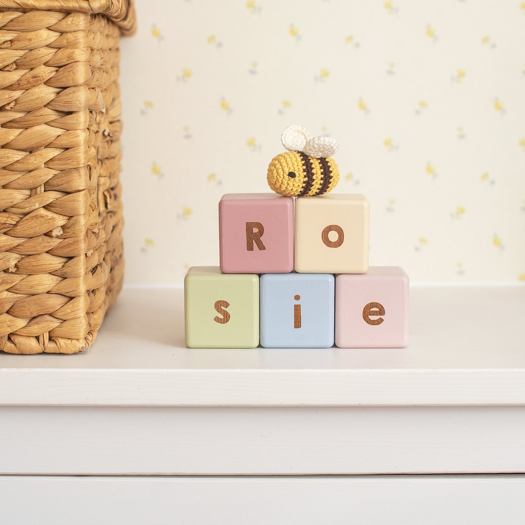 Wooden Baby Name Blocks / Letter Blocks / Nursery Decor - Etsy
