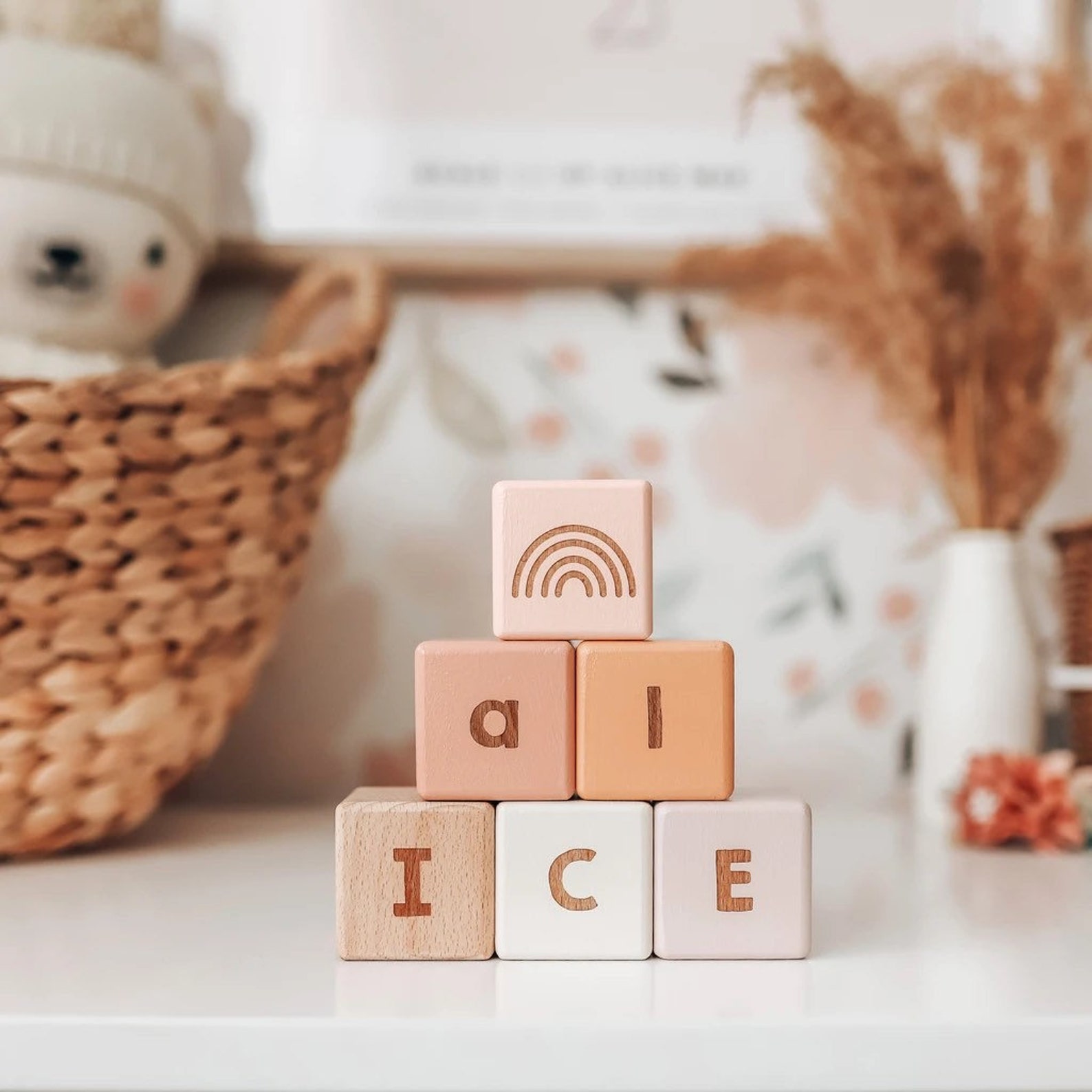 Wooden Letter Blocks / Baby Name Blocks - Etsy