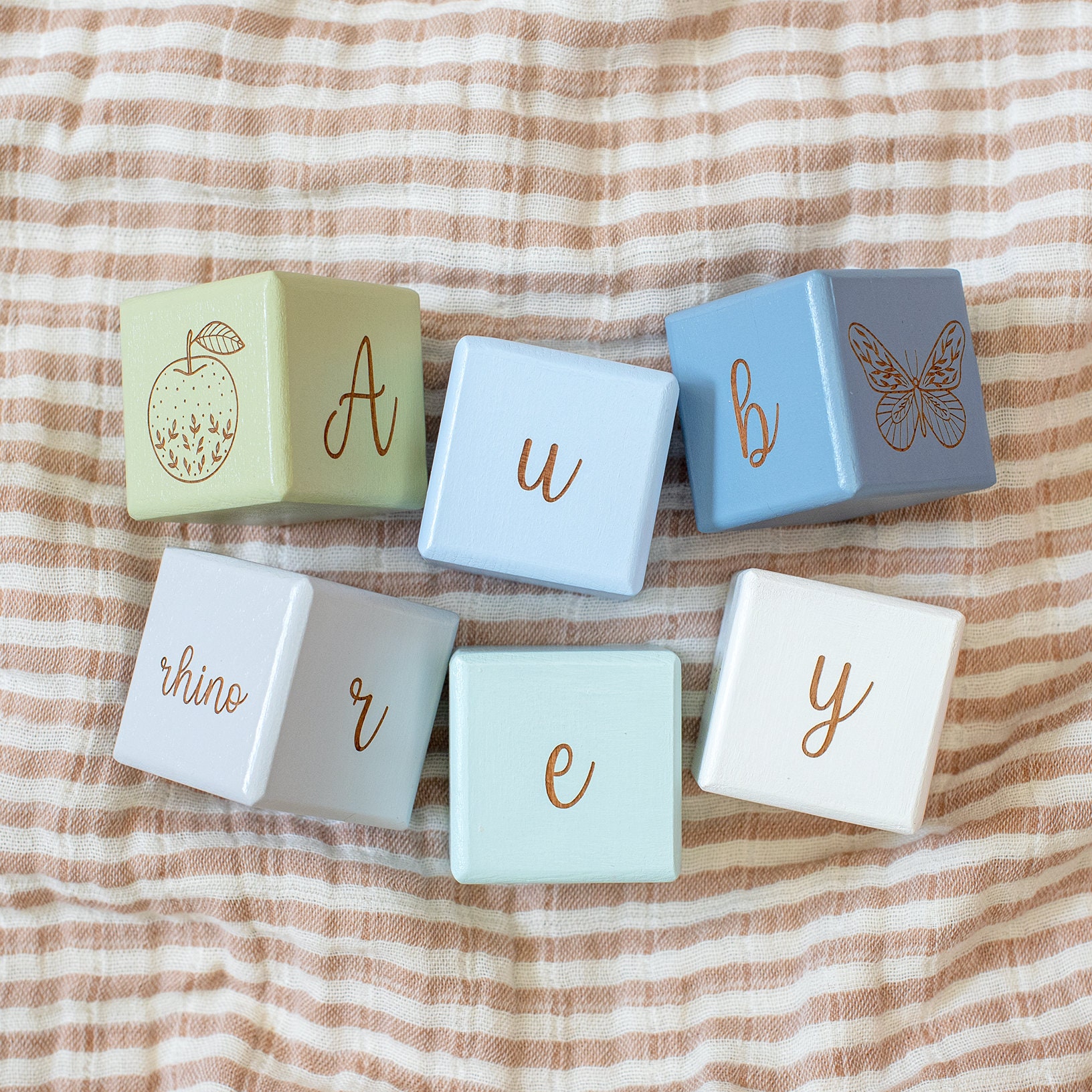 Wooden Alphabet Blocks Pastel