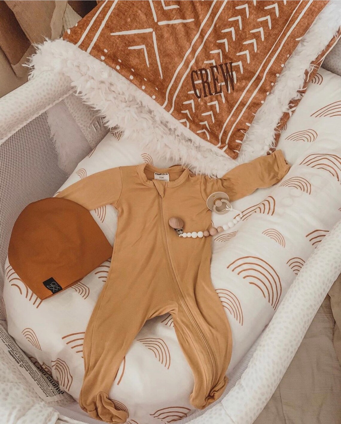 CRIB/TODDLER Tan Geo Swirls Baby Boy Girl Unisex Minky - Etsy