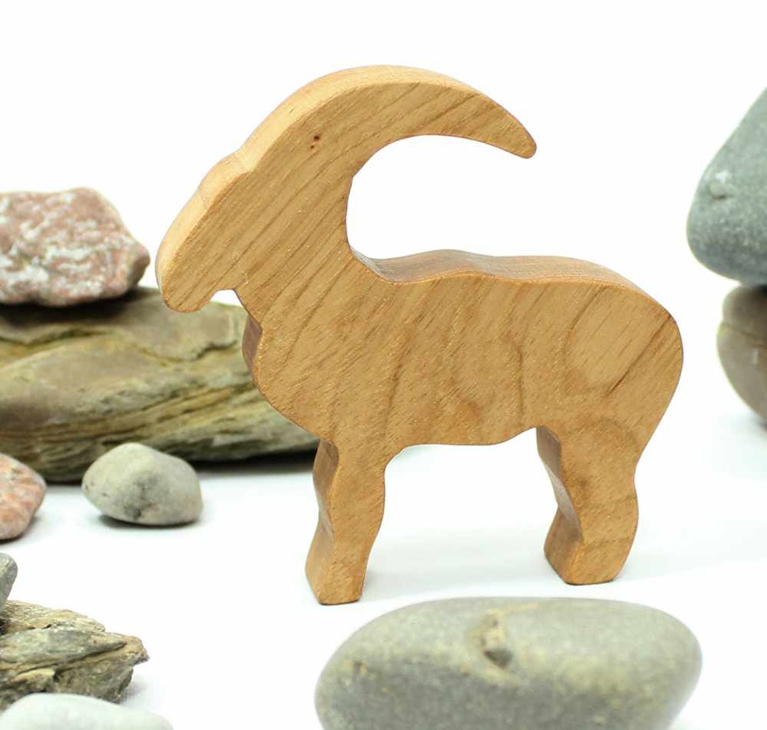 Mountain Goat Urial Mountain Animal Wooden Toy Exotic - Etsy