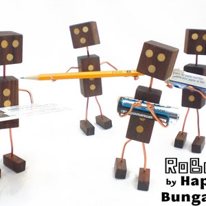 Wood and Wire Robot Toy, Geekery Toy Robot, Wood Robot, Robot Toy ...