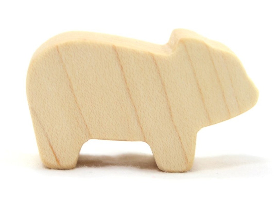 Wooden Farm Animal Toy Piglet or Pig, Kids Wooden Toy, Baby Pig, Small ...