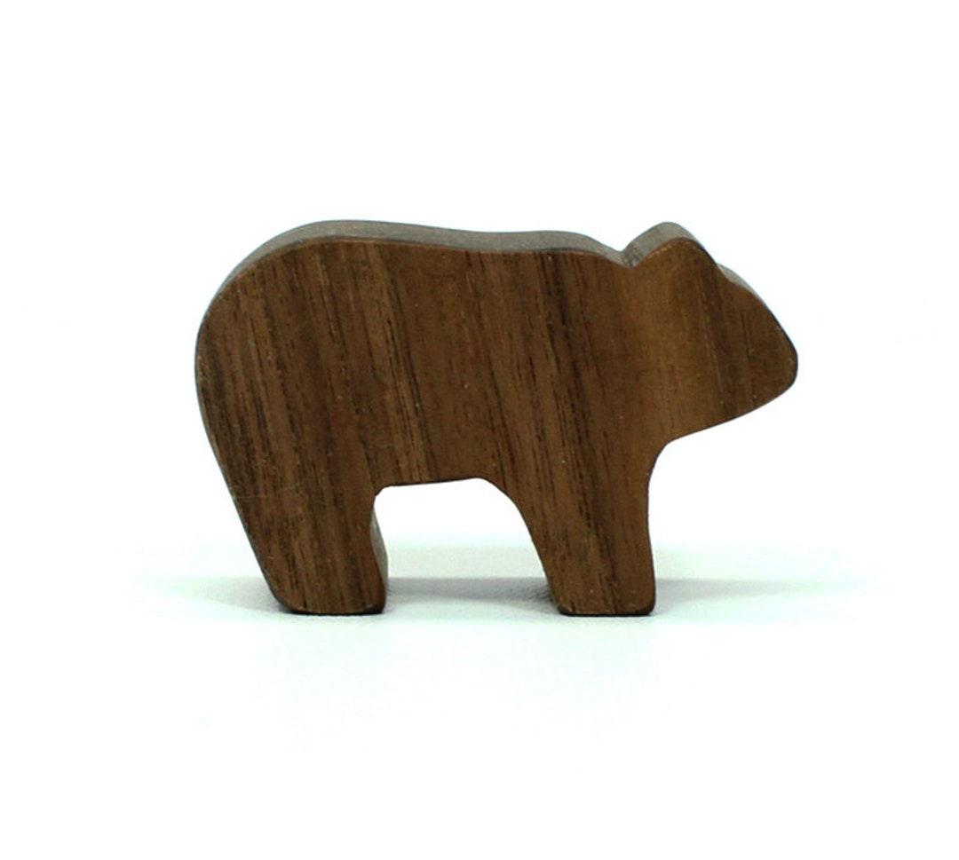 Toy Bear Cub, Natural Wood Bear Toy, Woodland Animal, Forest Animal ...