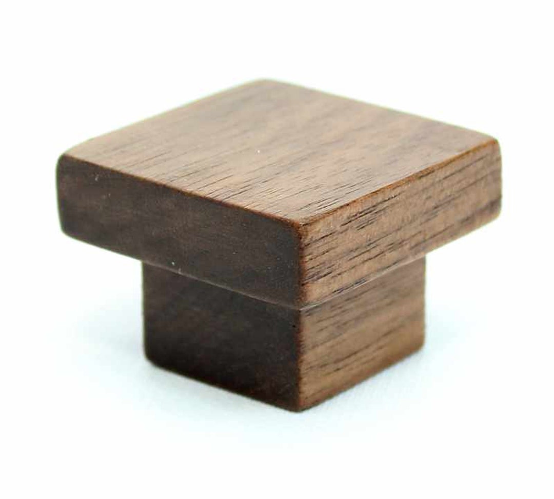 Dark Wood Cabinet Knob, Walnut Wood Knob, Modern Cabinet Hardware ...