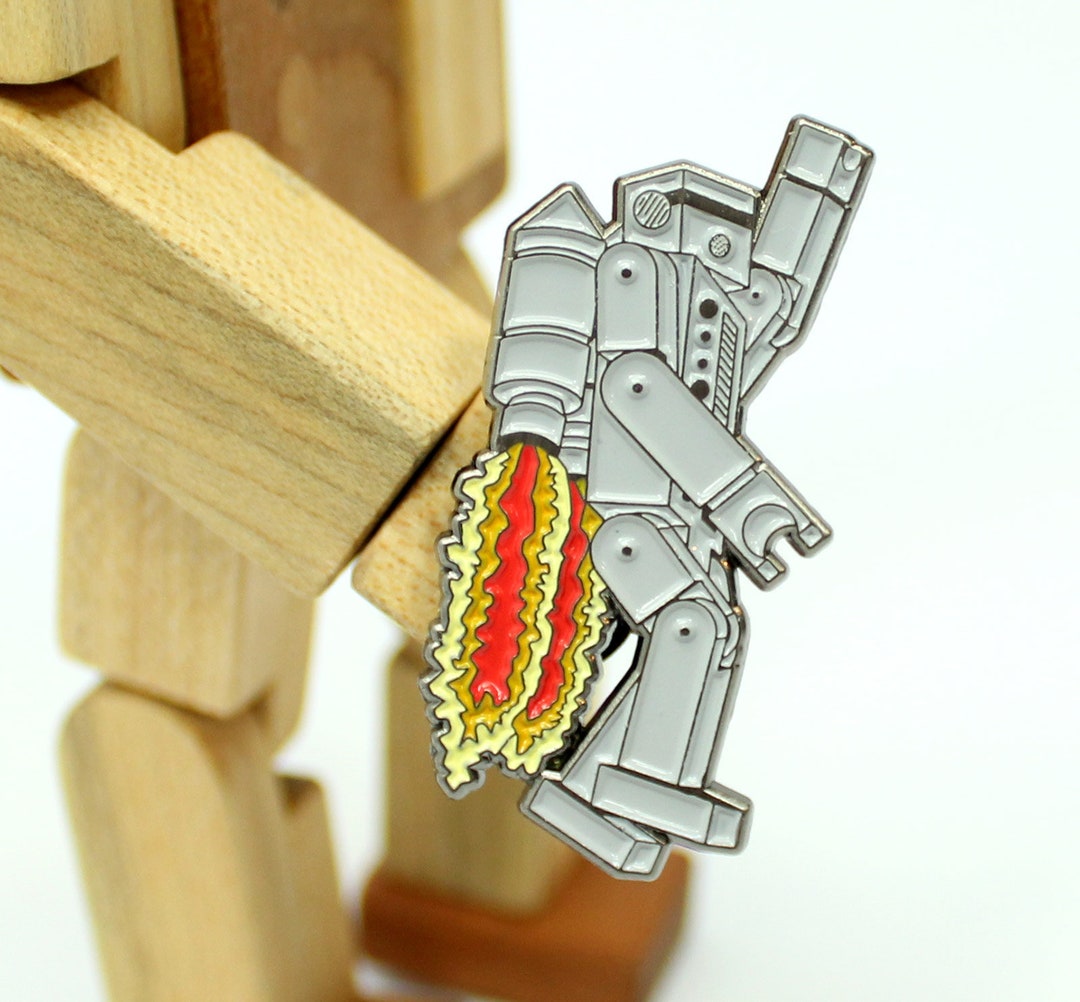 Flying Robot Enamel Pin - Etsy