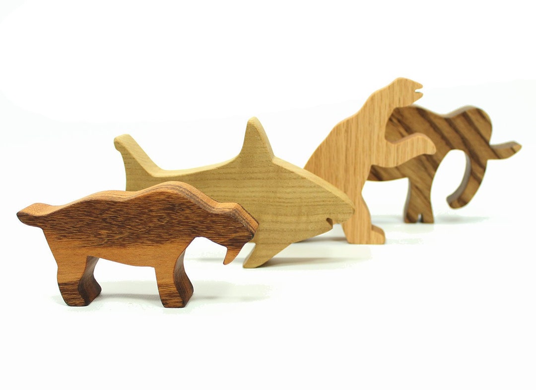 Wooden Animal Toy Play Set Extinct and Ice Age Animals - Etsy