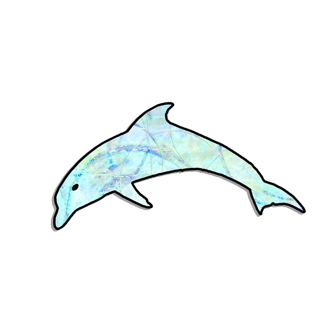 Blue Dolphin Sticker Waterproof Vinyl Sticker, Laptop, Chromebook ...