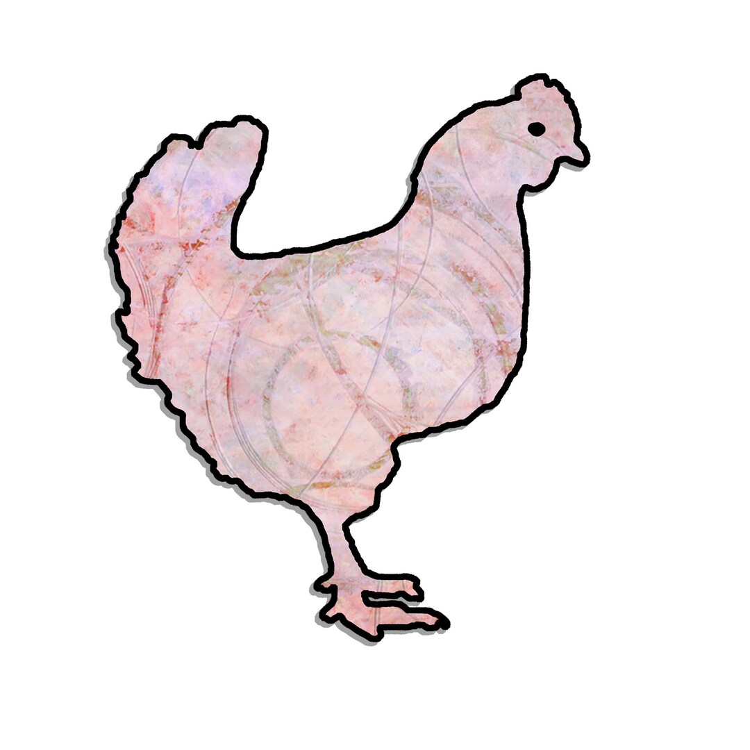 Chicken Hen Sticker Waterproof Vinyl Sticker, Laptop, Chromebook, Pink ...