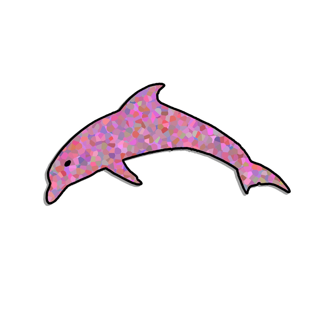 Pink Dolphin Sticker Waterproof Vinyl Sticker, Laptop, Chromebook ...
