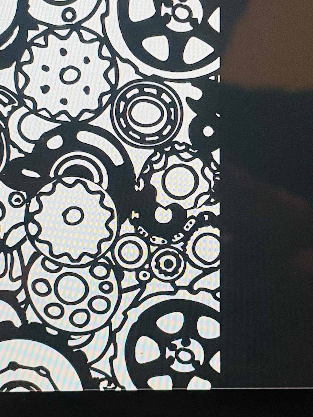 Mechanical Gear Pattern – Seamless Cog Design, Black and White (PNG AI ...