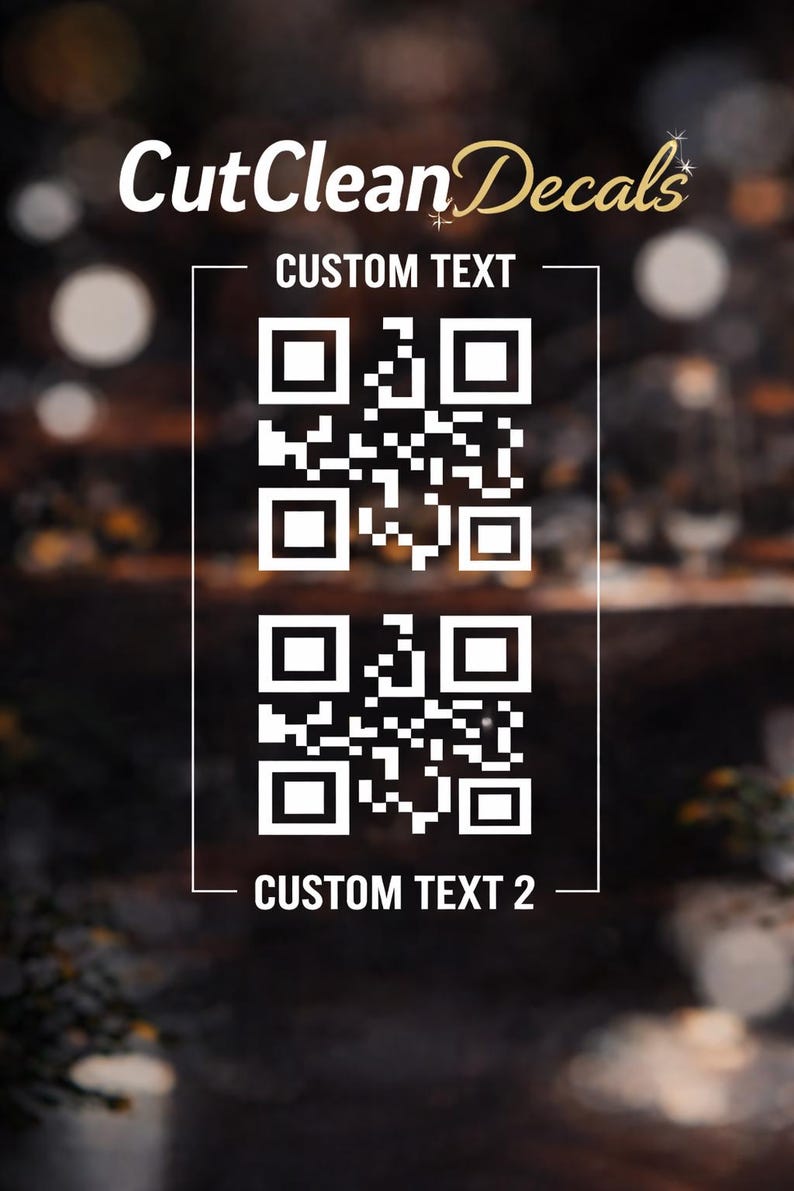 Custom QR Code Decal + Text | Scan Me Window Sticker | Website Menu ...