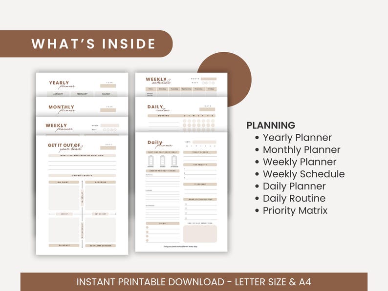 Printable Special Planner With Hearts Design - Daily, Weekly, Monthly ...