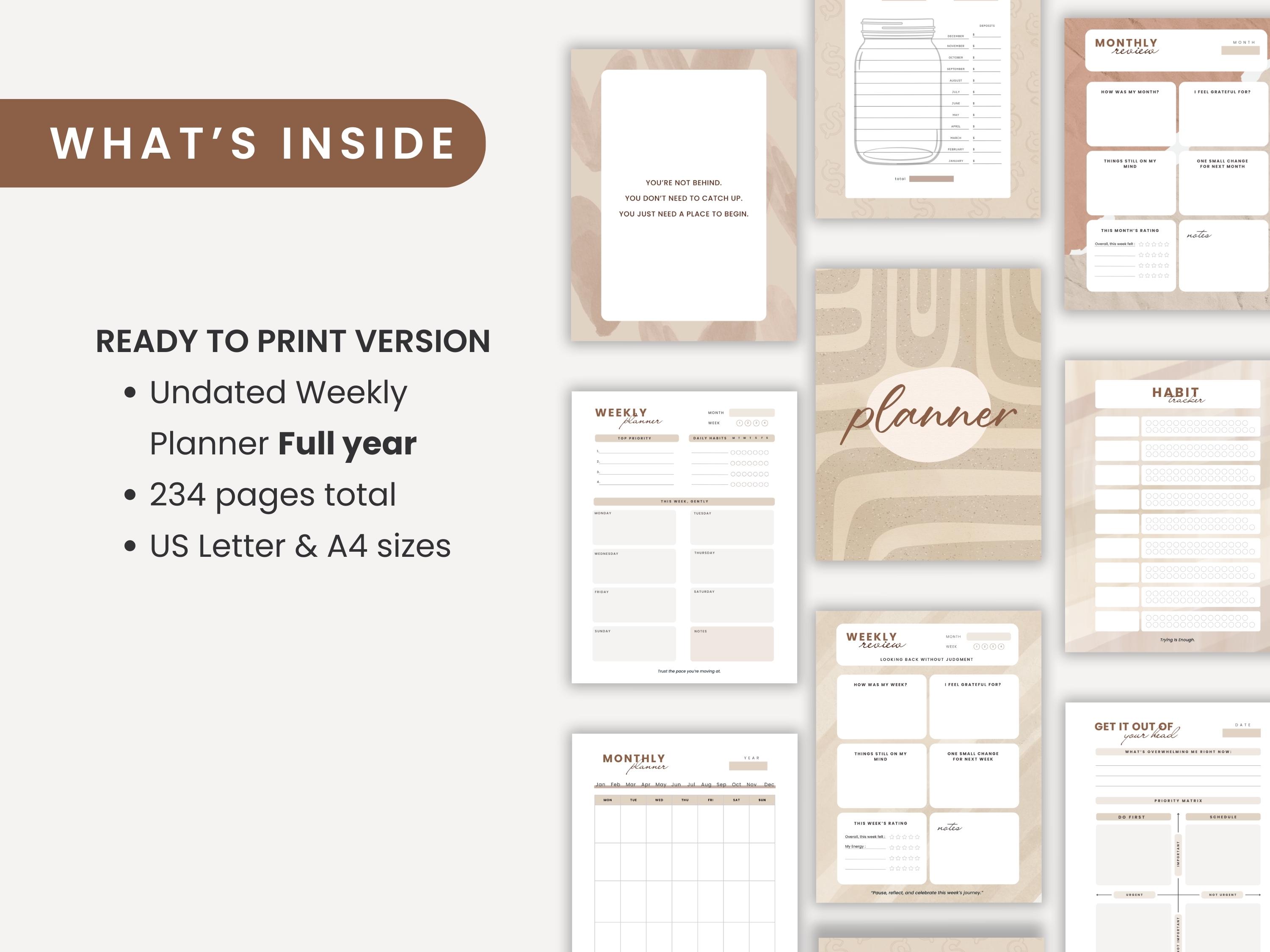 Printable Special Planner With Hearts Design - Daily, Weekly, Monthly ...