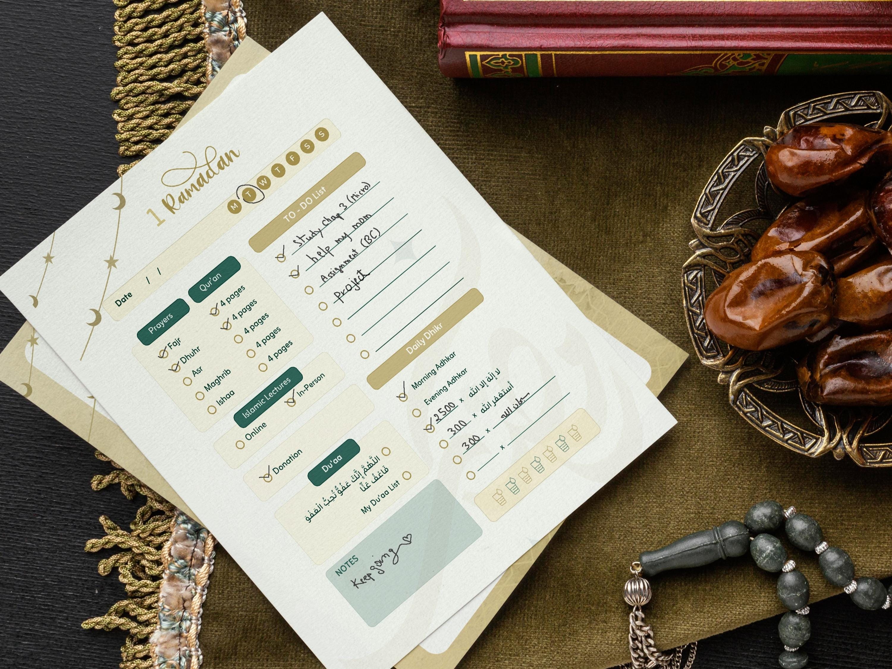 Ramadan Printable Planner- Bilingual Arabic and English, Daily Planner ...