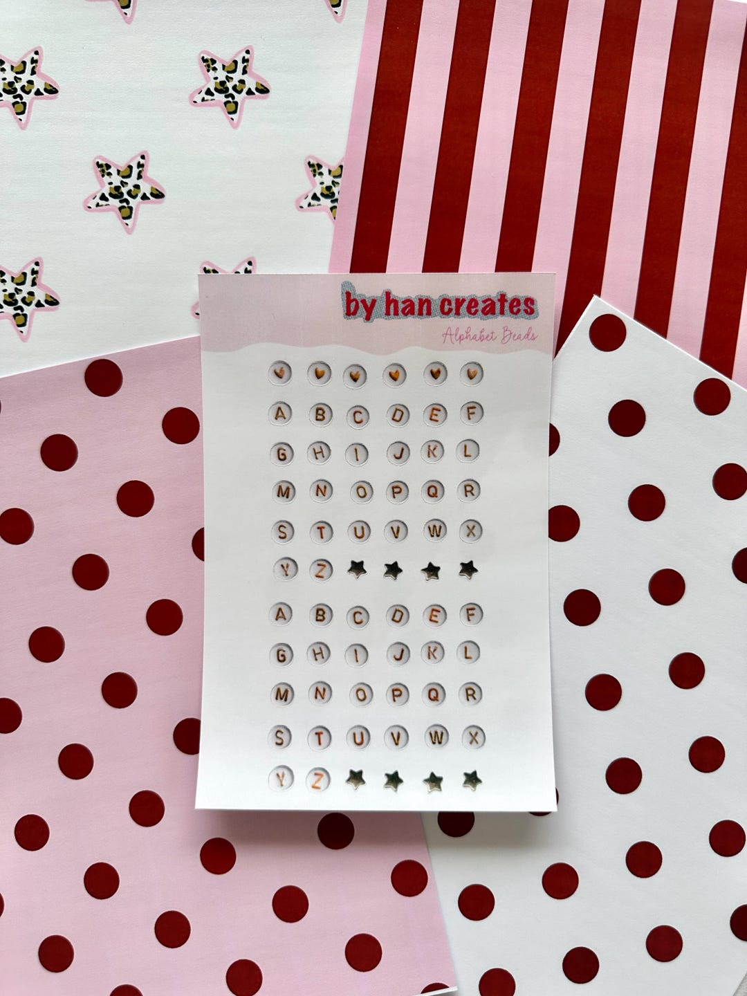 Alphabet Bead Letter Sticker Sheet | Magazine Scrapbooking | Girly Junk ...