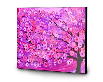 Pink Abstract Tree Art Print Cerise Magenta Purple & | Etsy