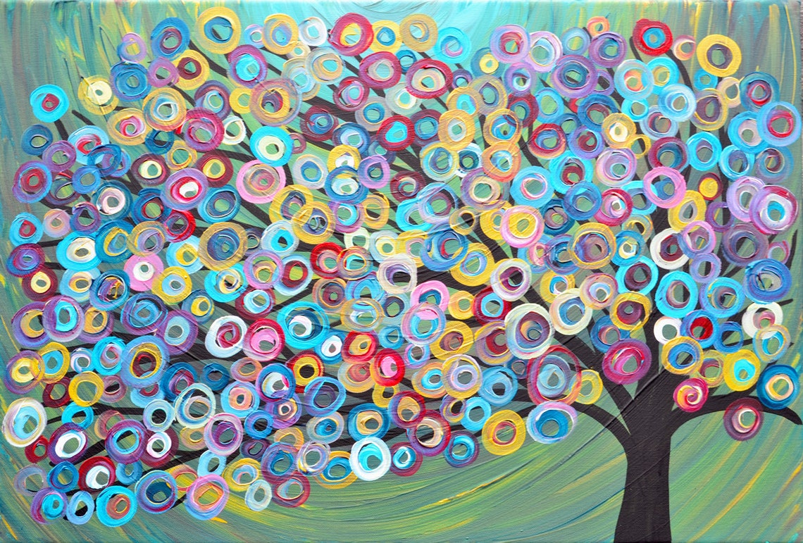 Abstract Tree Art Print Circus Tree Colourful Tree Fine - Etsy