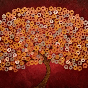 Red Abstract Tree Print Red Wall Art Print Red Tree Print in A4/a3 Size ...