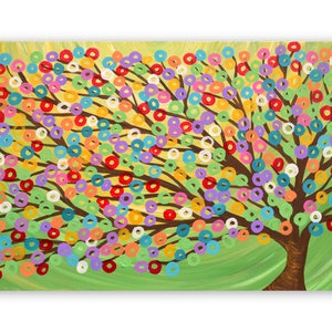 Large Green Canvas Picture - Green Tree Canvas Print - Colourful Green ...