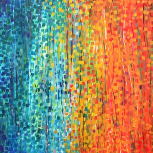 Turquoise & Orange Abstract Wall Art Print 'fiesta' Orange and Blue ...