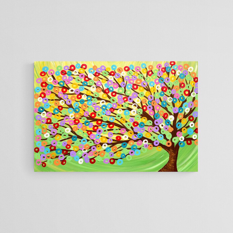 Large Green Canvas Picture Green Tree Canvas Print - Etsy