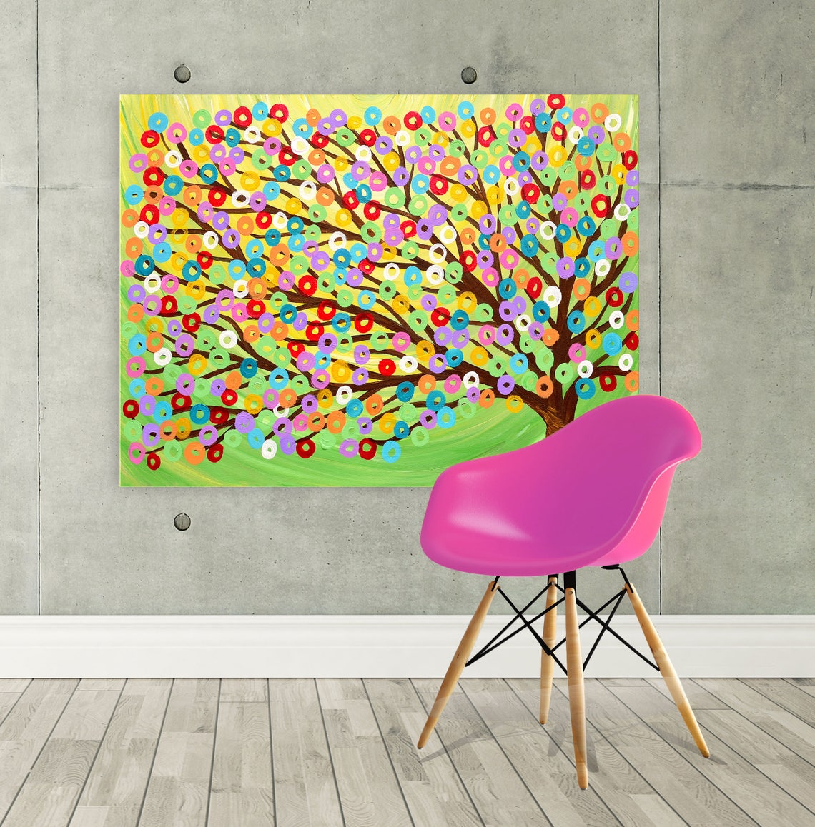 Large Green Canvas Picture Green Tree Canvas Print - Etsy
