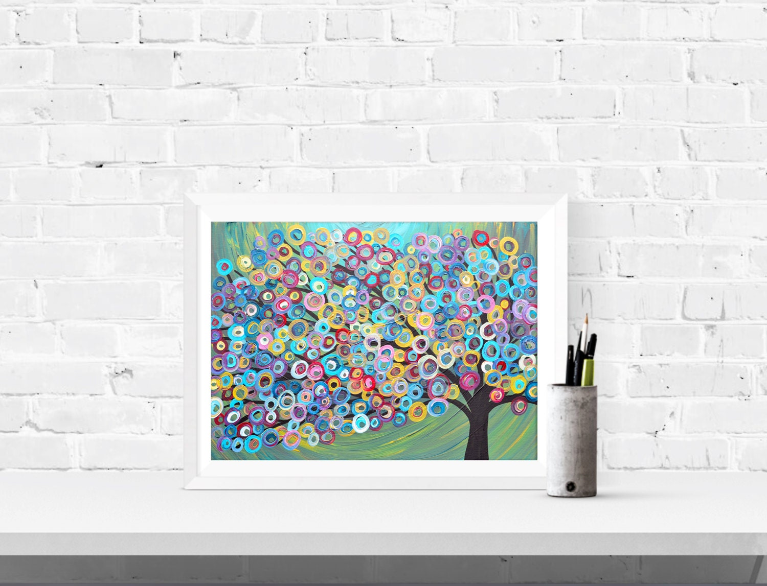 Abstract Tree Art Print Circus Tree Colourful Tree Fine | Etsy