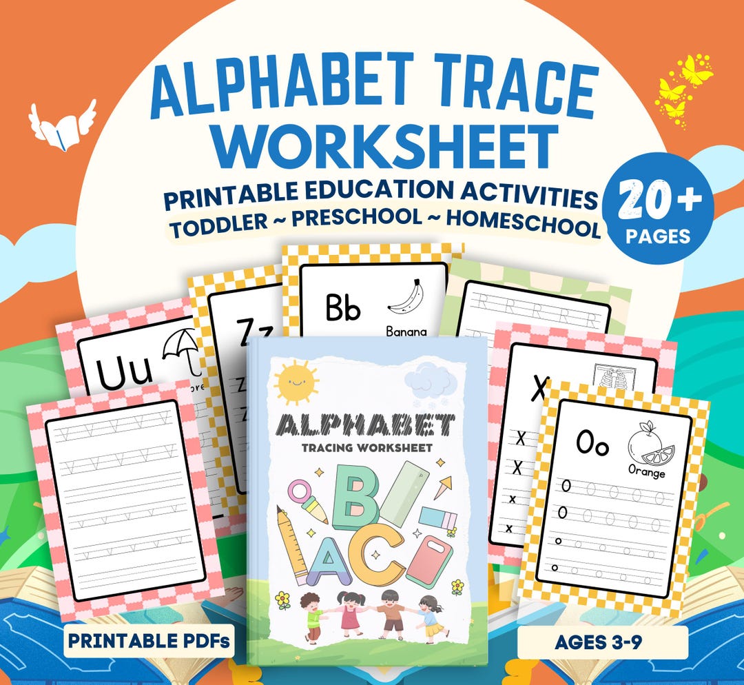 Preschool Learning Worksheets Bundle: ABC Tracing, Montessori ...