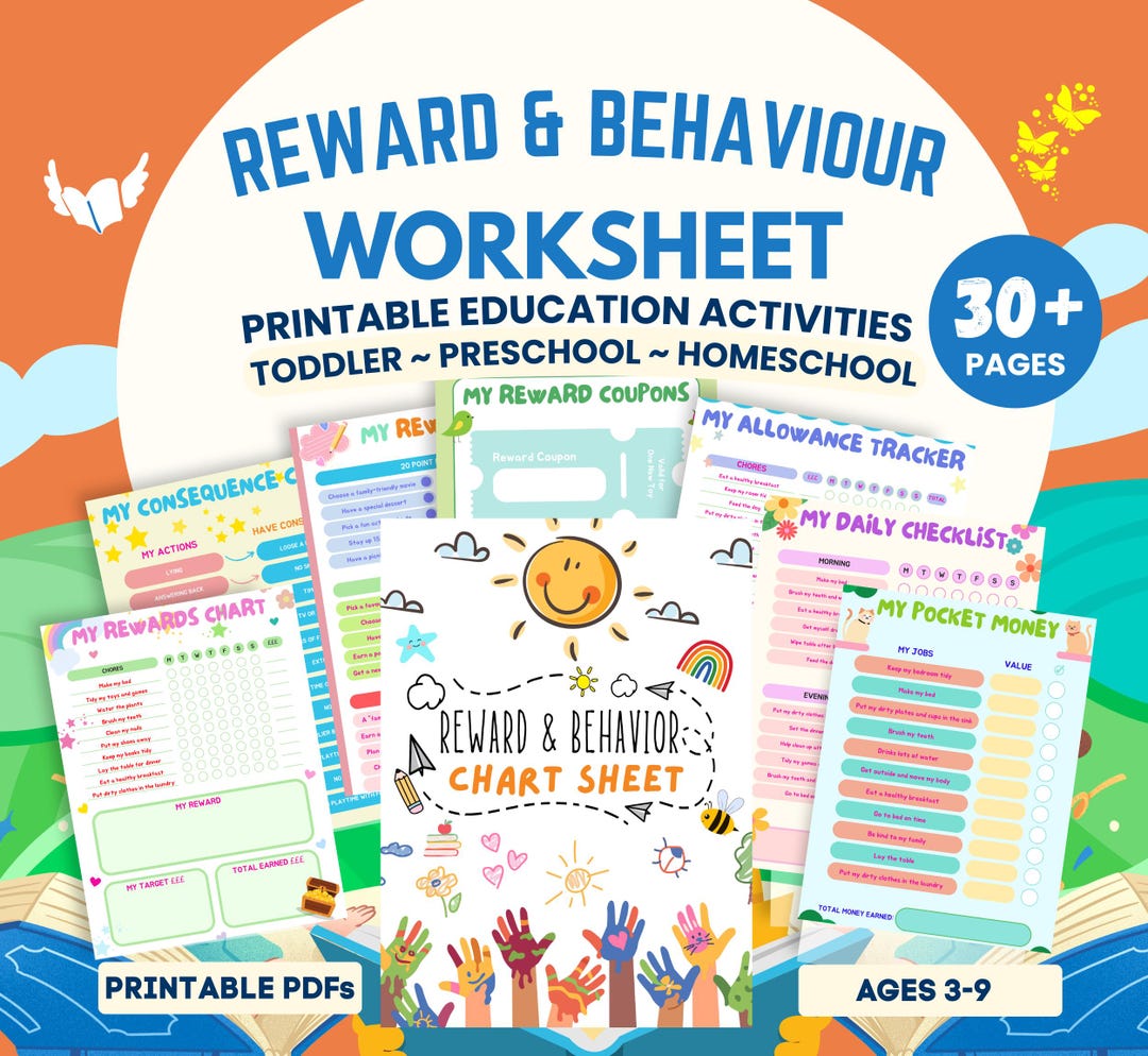 Behavior Tracker for Kids Good Behavior Chart Toddler Kid Colorful ...