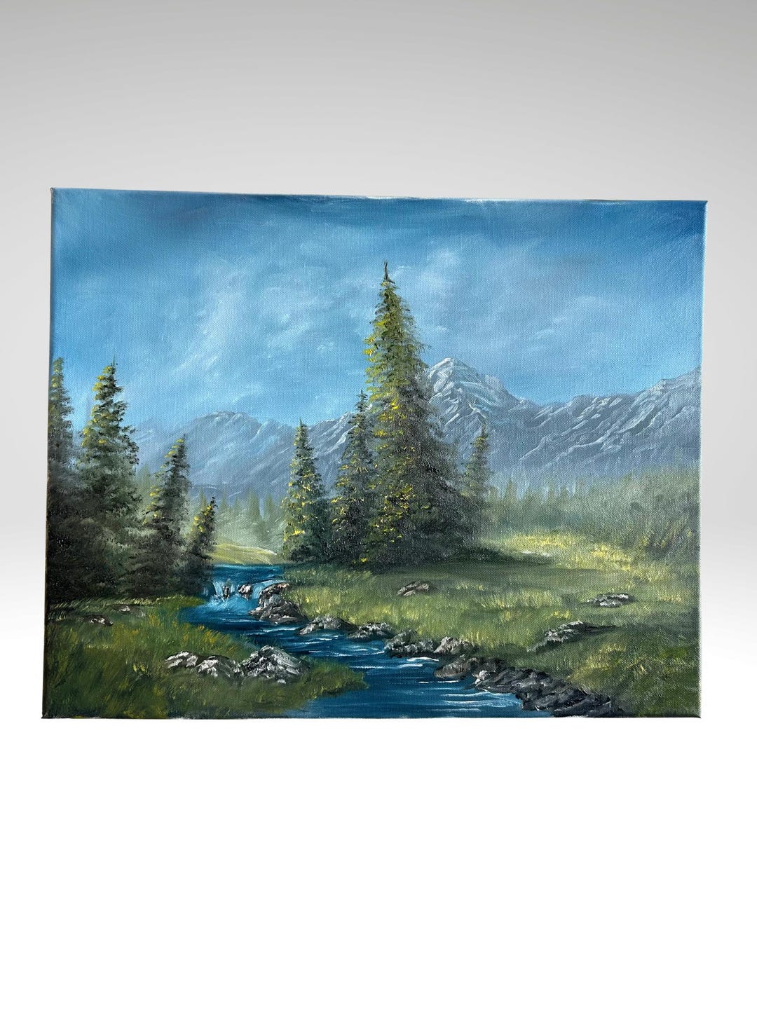 Original Oil Painting by Matthew | Mountain Scene | Canvas - Etsy