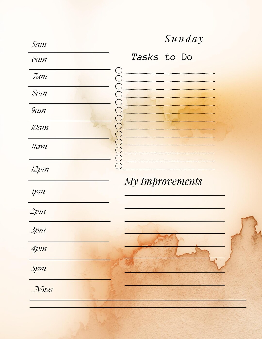 7-day Daily Planner | Time Blocking + Notes (printable & Digital) - Etsy