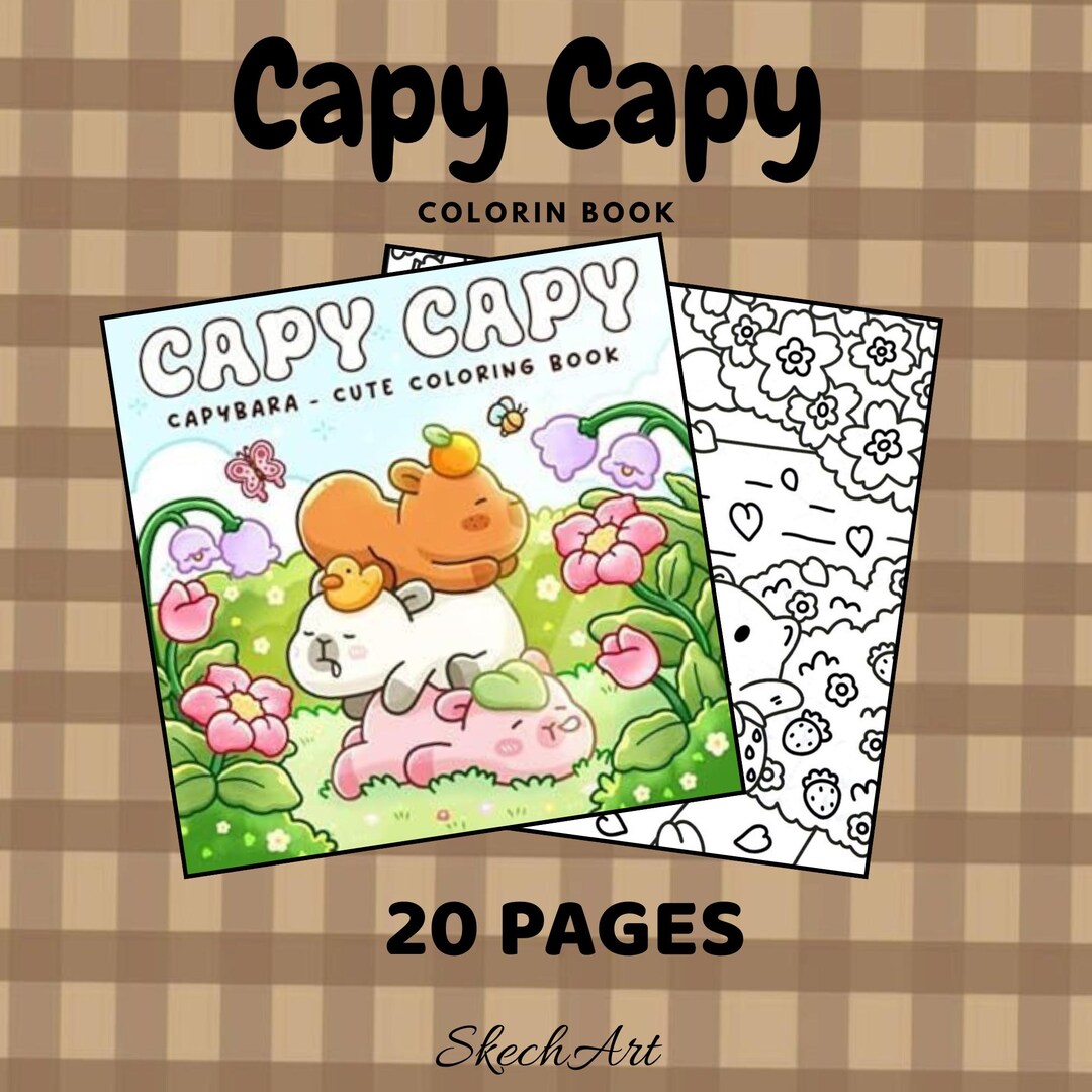 Capybara Coloring Book – 20 Printable Pages (kids & Animal Lovers) - Etsy