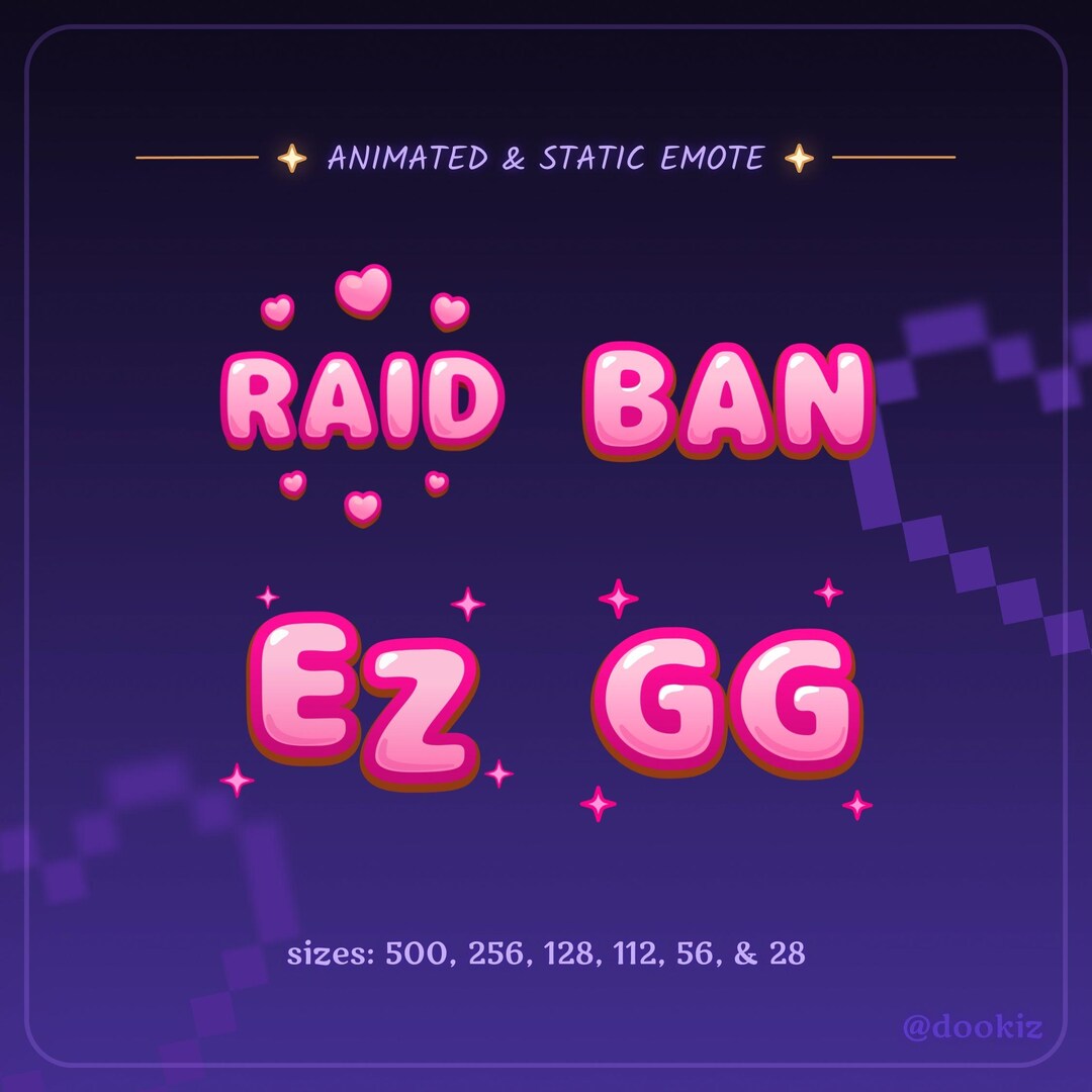 Raid BAN EZ GG Animated + Static Emote for Twitch & Discord | Animated ...