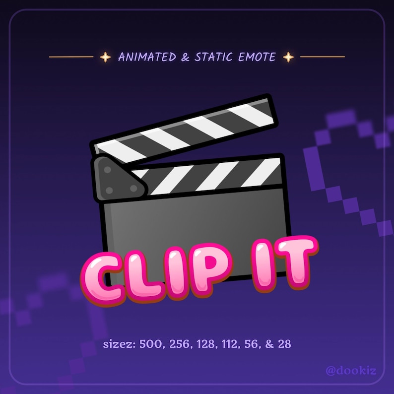 Clip It Animated + Static Emote for Twitch & Discord - Pink Text Alert ...