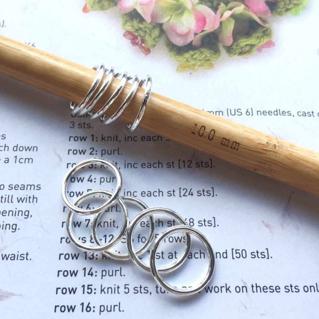Stitch Markers Solid Set of 10 Rings to Fit 12mm/ US 17 Needles for ...