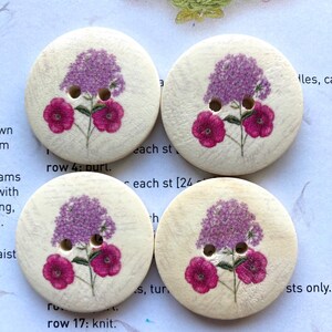 Wooden Buttons 3cm Garden Flowers Set of 8 - Etsy