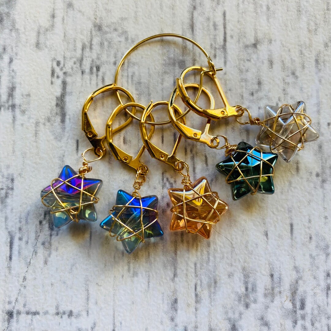 Crochet Markers Wrapped Stars Set of 5 - Etsy