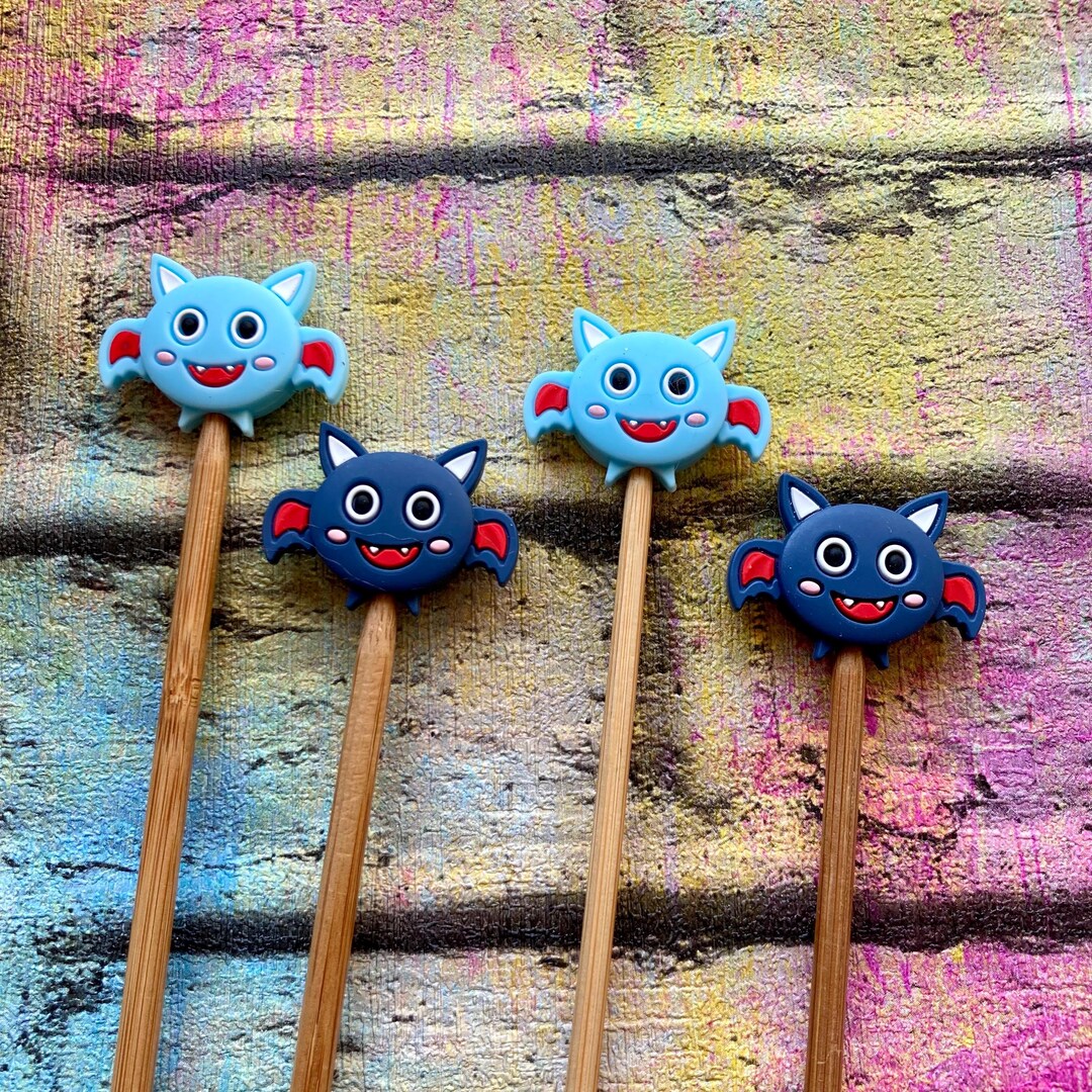Knitting Needle Hugger Stitch Stopper Protector Halloween Bats - Etsy