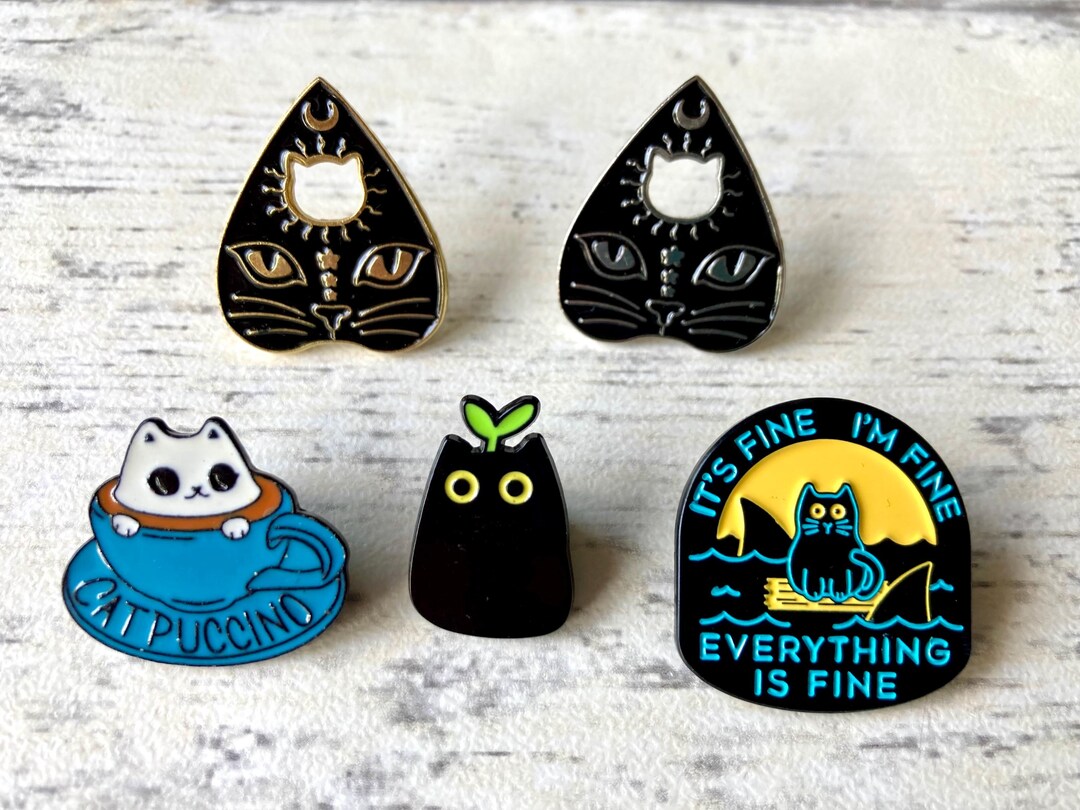 Pin Badges Cats Assorted Enamel Designs X1 - Etsy UK