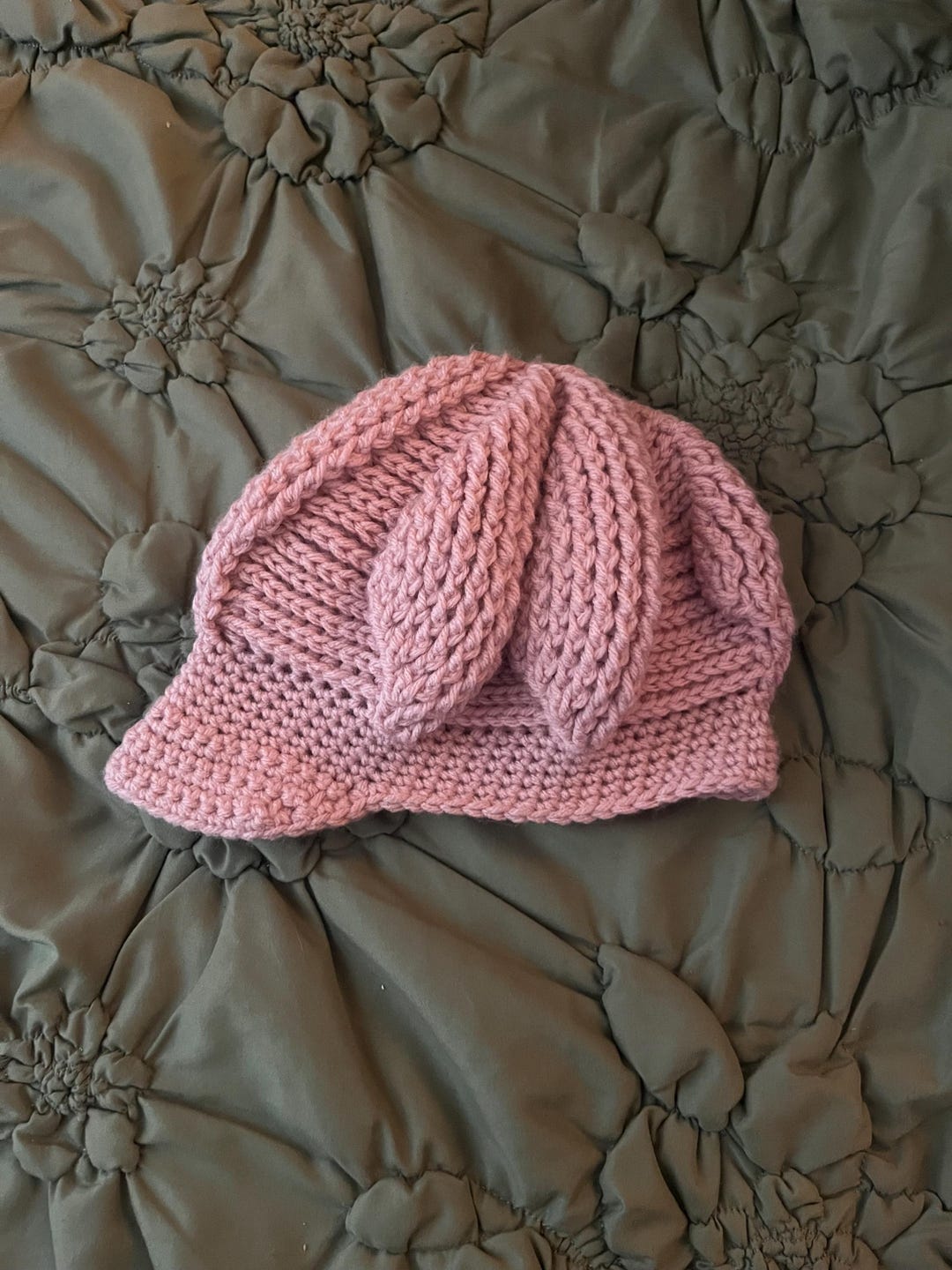 Pink Crochet Handmade Newsboy Hat - Etsy
