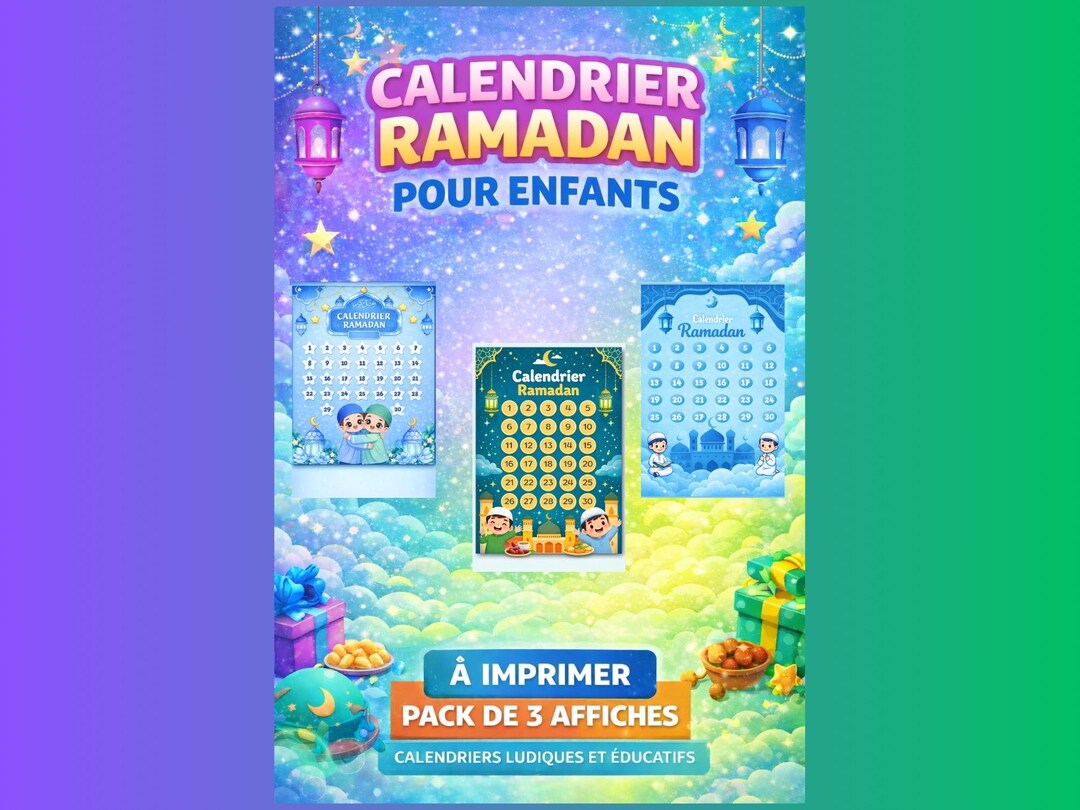 Ramadan Calendars for Children (boys) – Printable A4 PDF – Islamic ...