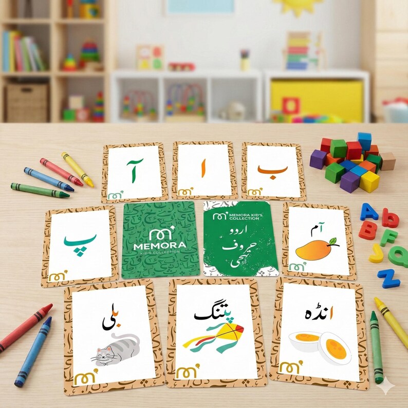 Urdu Alphabet Flashcards & Chart for Kids | Haroof-e-tahaji Printable ...