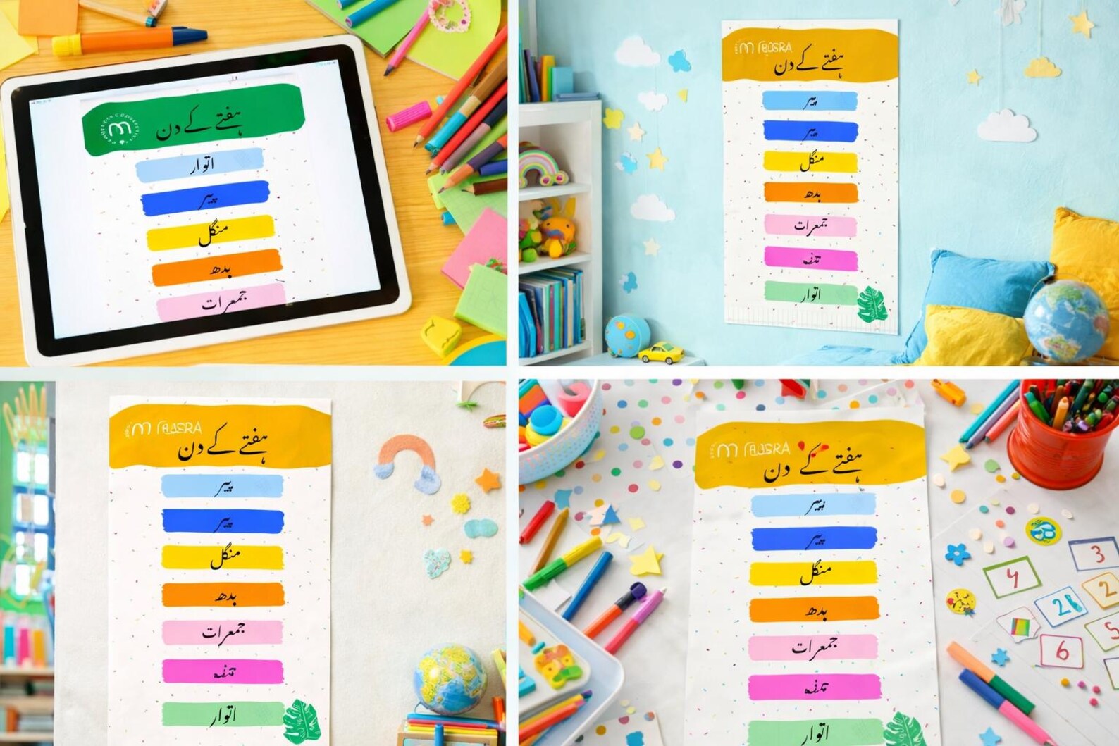 Urdu Days of the Week and Months of the Year Poster | Kids Learning ...